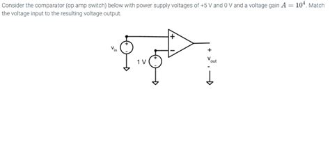 Solved Consider The Comparator Op Switch Below With Chegg Com