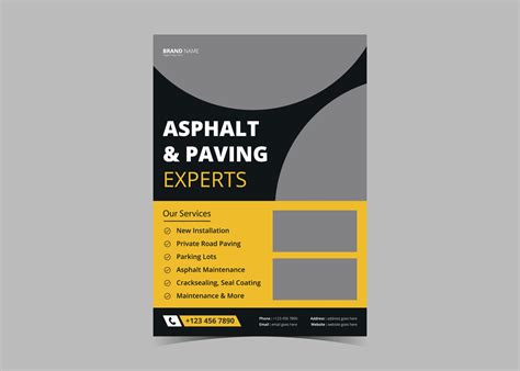 Paving Service Construction Work Flyer Design Template 3323151 Vector