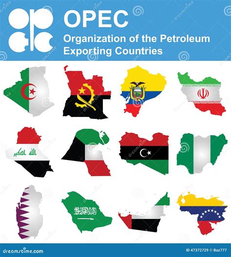 Opec Countries Map In The World Illustration Cartoon Vector 274161865