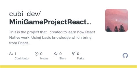 Github Cubi Devminigameprojectreactnative This Is The Project That I Created To Learn How