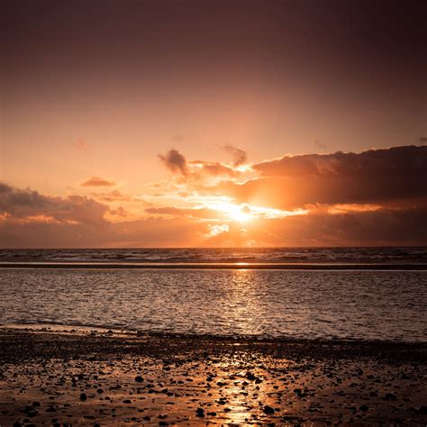Download Wallpaper 2780x2780 Sea Sunset Clouds Dark Ipad Air Ipad