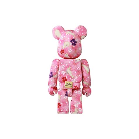 Bearbrick Kimekomi Rabbits On Cherry Blossoms Doll Figure Pinkbearbrick Kimekomi Rabbits On