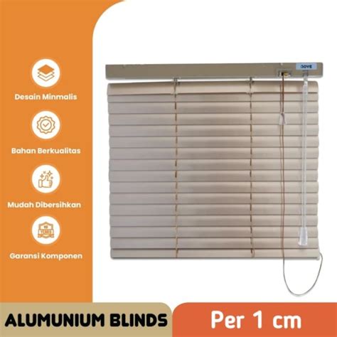 Jual Venetian Alumunium Blind Deluxe Slat Tirai Gulung Jendela Custom