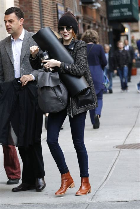 Emma Stone Street Fashion Out In New York City November 2014