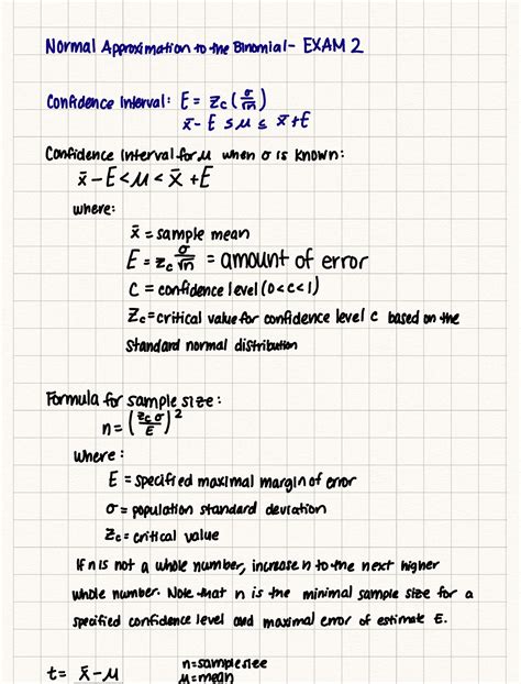 Final Formulas Formula Sheet MAT Studocu