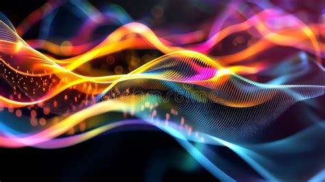Colorful Abstract Waveforms With Light Effects Vibrant Design Concept