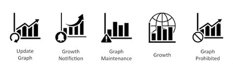 Premium Vector A Set Of 5 Business Icons As Update Graph Growth