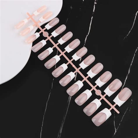 Французские накладные ногти акрил 24 шт Aliexpress