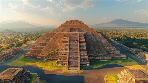 Aerial View Of The Majestic Pyramid Of The Sun At Teotihuacan Mexico
