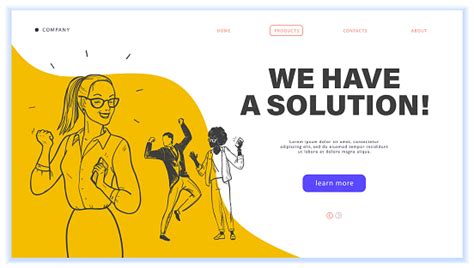 방문 페이지 디자인 템플릿 Ui 모바일 앱 비즈니스 솔루션 크리에이티브 팀 워크 파트너십 채용 개념 채용에 대한 스톡 벡터 아트