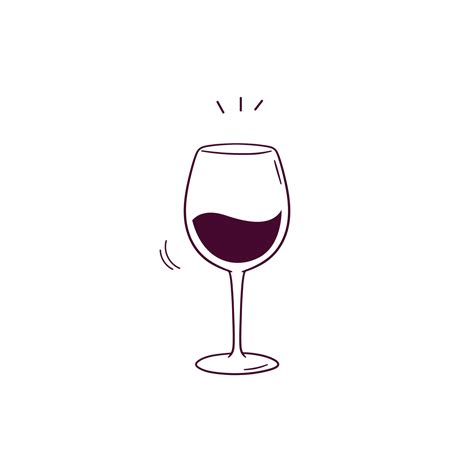 Hand Drawn Illustration Of Wine Glass Icon Doodle Vector Sketch