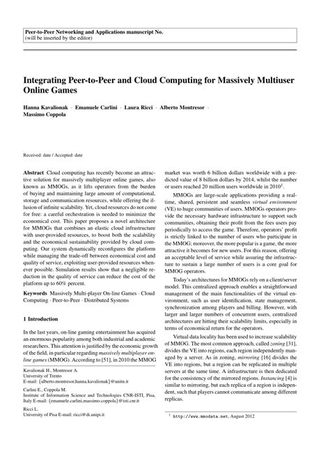 pdf integrating peer to peer and cloud computing for massively
