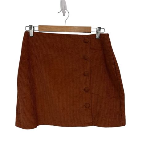 Lulus Skirts Lulus Katherine Rust Brown Corduroy Mini Fitted Pencil Skirt Size Medium Poshmark
