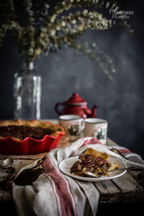 Manzana Canela Pecan Pie Receta tradicional americana para Acción de Gracias