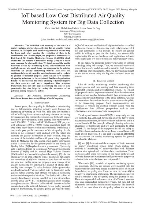 Pdf Iot Based Low Cost Distributed Air Quality Monitoring System For