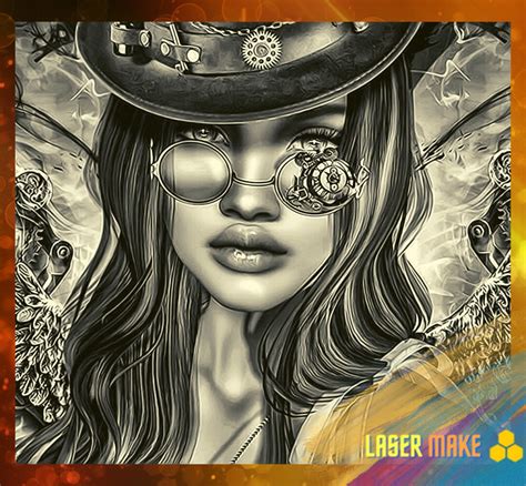 Digital Laser Cut File Woman Laser Ready File Glowforge Fiber Laser File Pyroprinter File For