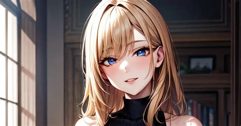 Aiイラスト 金髪☓たてセタ☓ノースリーブの爆乳お姉さん③ ユーキヒロ自己紹介読んでのイラスト Pixiv
