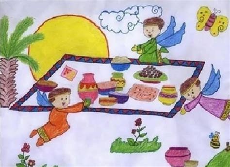 55 نقاشی سفره افطار ماه رمضان کودکانه و بزرگسال آسان و سخت برای رنگ آمیزی
