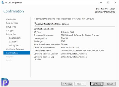Install Enterprise Root Certificate Authority