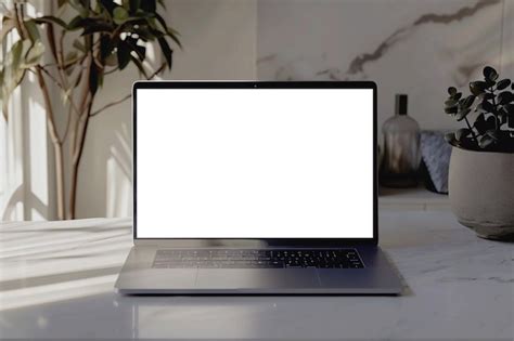 Premium Photo Laptop Mockup On Minimalistic Villa Backdrop