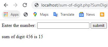 Write A PHP Program To Print Sum Of Digits