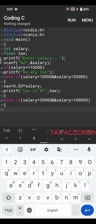 Calculate Tax According To Salary Shorts Coding Youtube
