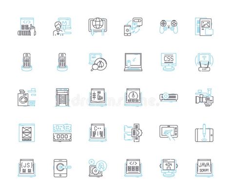 Deep Learning Linear Icons Set Neural Nerks Artificial Intelligence
