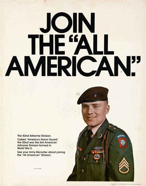 Vietnam War Army Recruiting Poster Join The All American David Pollack Vintage Posters