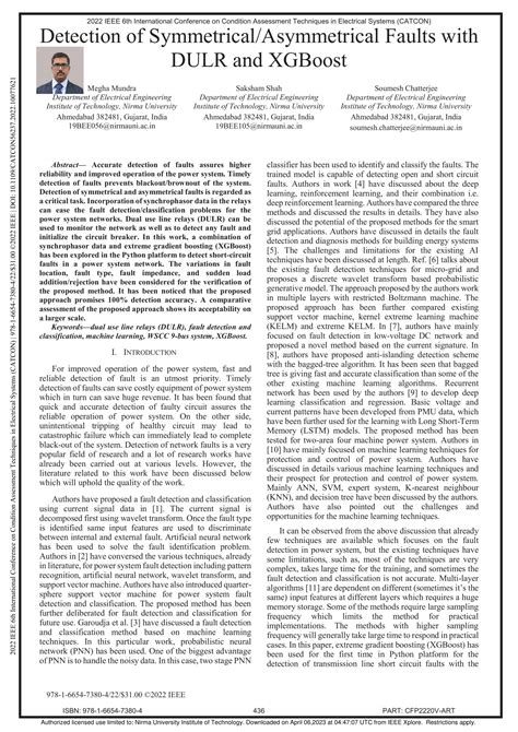 Detection Of Symmetrical Asymmetrical Faults With Dulr And Xgboost Nirma University Library System