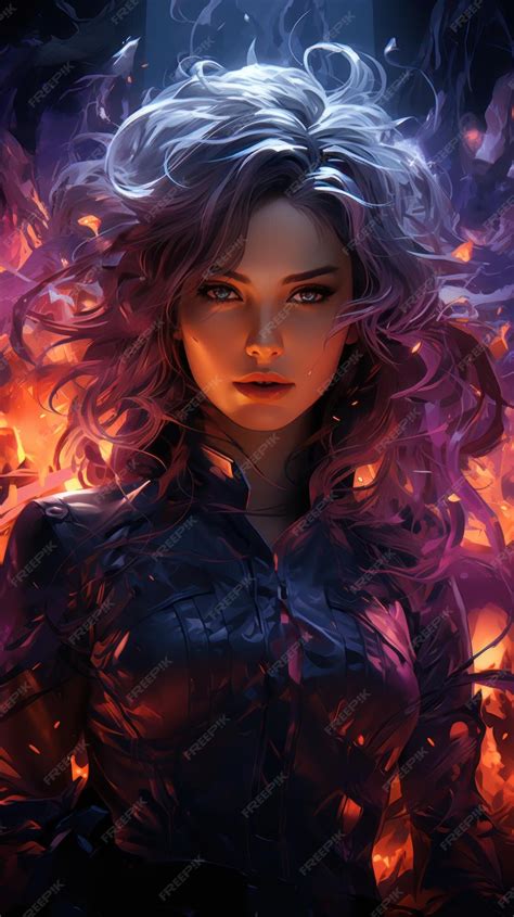 Premium Ai Image A Stunning Animestyle Artwork Portrays A Female