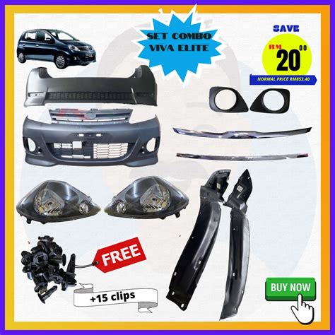 SET BODYKIT PERODUA VIVA ELITE COMBO SET BUMPER DEPAN BELAKANG NEW HIGH