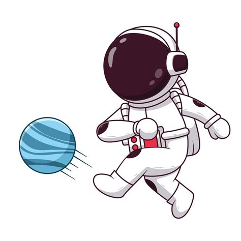 Lindo Astronauta Patea Un Planeta Concepto De Icono De Astronauta