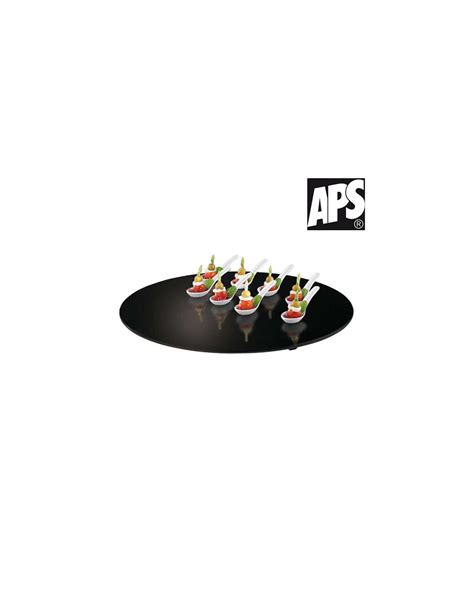 Plateau De Présentation Rond Buffet 50 Cm En Verre Noir