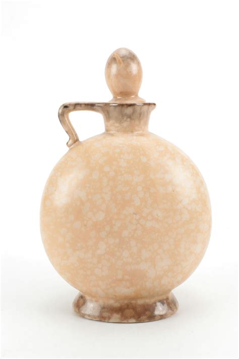 Goebel Style Ceramic Jug With Mahogany Tea Caddy Ebth