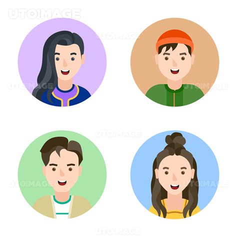 유토이미지 다양한 얼굴 플랫아이콘