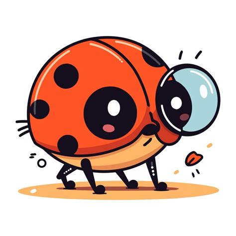 Premium Vector Cartoon Ladybug With Magnifying Glass Cute Vector