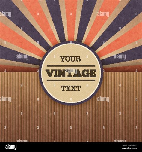 Retro Sunburst Cover Poster Layout Vector Illustration Stock Vector