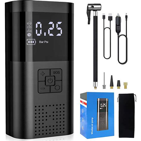 KOMPRESOR POMPKA DO OPON SAMOCHODOWYCH ROWERU MOTOCYKL LCD USB 6000mAh
