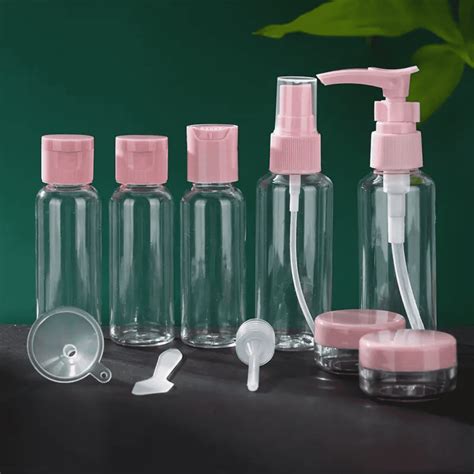 10 Pcs Refillable Travel Bottle Kits Luvly Household Collections