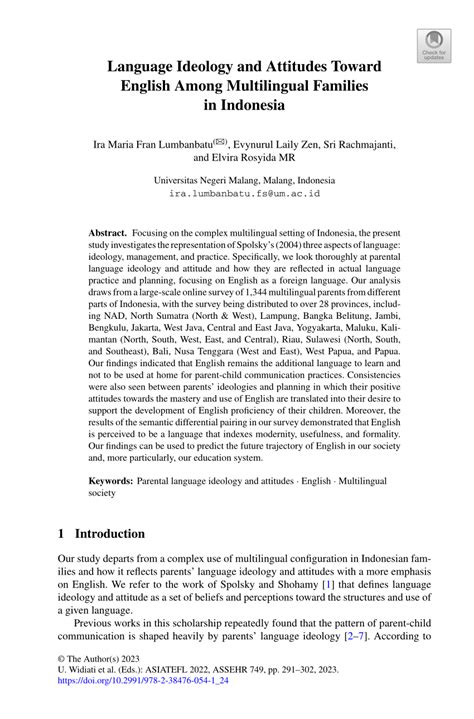 Pdf Language Ideology And Attitudes Toward English Among Multilingual