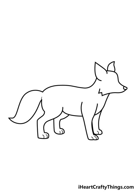 Fox Drawing How To Draw A Fox Step By Step
