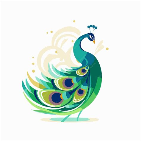 Premium Vector Peacock Vector Icon Beautiful Peacock Illustration On