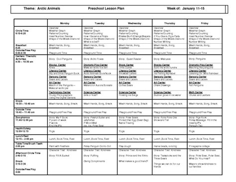 Kindergarten Weekly Lesson Plan Template Lovely Free Weekly Lesson Plan