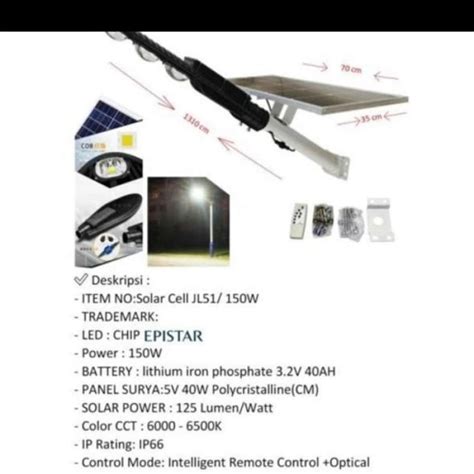 Promo Lampu Pju Cobra W Watt Solar Sel Cel Panel Surya Matahari In Diskon Di