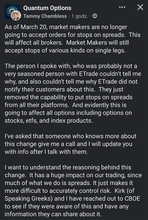 Anyone Knows More About Stops On Spreads Unfortunately The Screenshot Is Not Mine Roptions