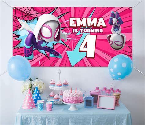 Ghost Spider Backdrop Spidey And His Amazing Friends Birthday Banner
