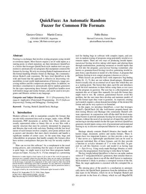 Fillable Online An Automatic Random Fuzzer For Common File Formats Fax
