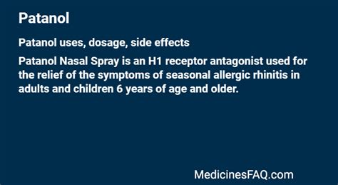 Patanol Uses Dosage Side Effects Food Interaction And Faq