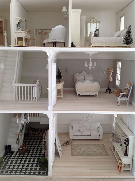 White And Faded Interior And Decor Dolls House Interiors Doll House Plans Best Doll House