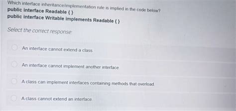 Which Interface Inheritance Implementation StudyX